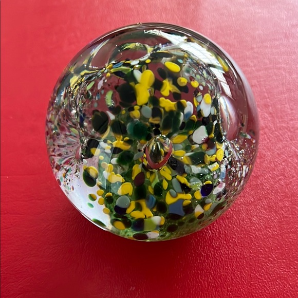 Art | Vintage Multi Colored Blown Art Glass Paperweight India 28d ...